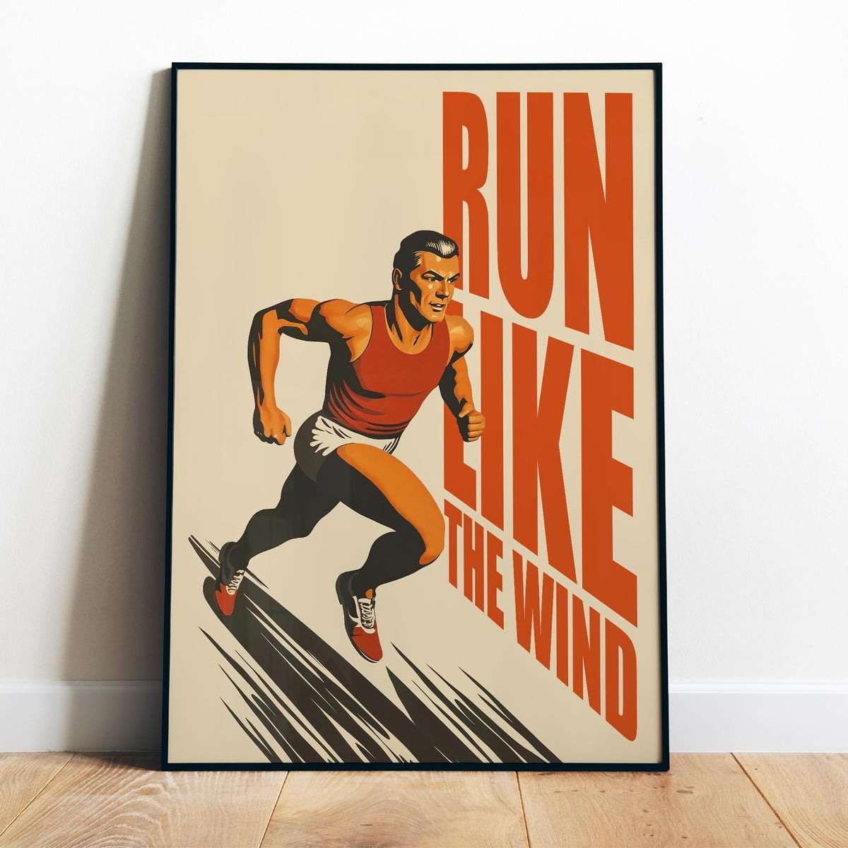 Poster Run Like The Wind Art Printable Retro Gym Poster Motivation ...