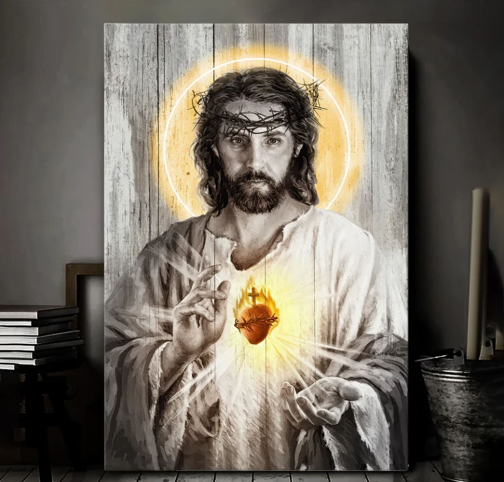 Poster Sacred Heart Of Jesus Halo Light - , _5958 Wall Art, Unframed Prints For Home Or Office ...