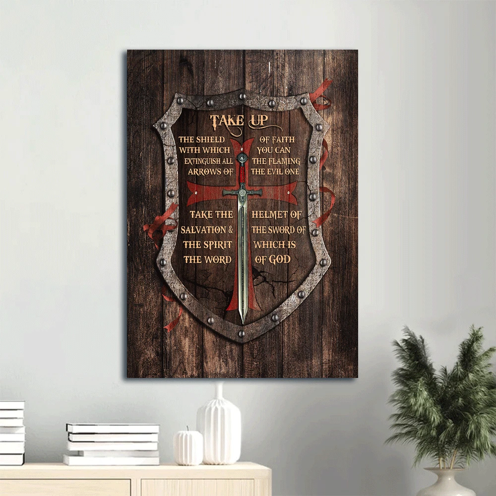 Poster Sale Shield Drawing, The Warrior- Gift For Christian- Take Up ...