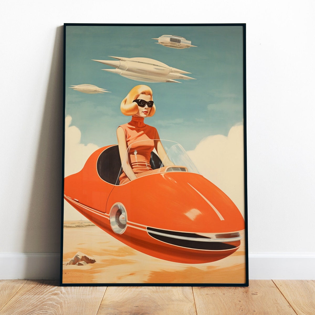 Poster Scifi Poster Flying Car Download 50S Wall Art Sci Fi Art Print ...
