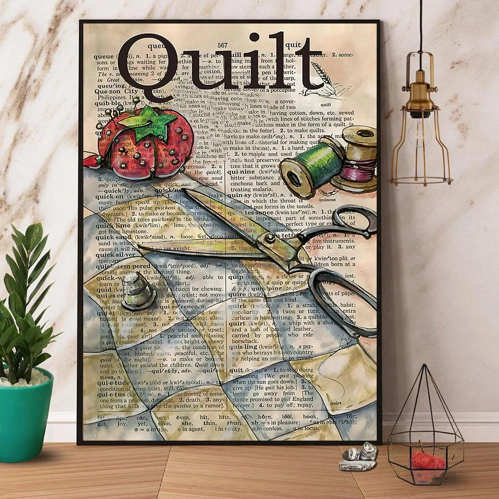 Poster Sewing Quilt Dictionary Paper No Frame Matte Wall Art Decor Wall ...