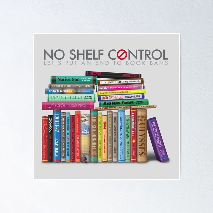 Poster No Shelf Control - Let'S Put An End To Book Bans - No Framed ...