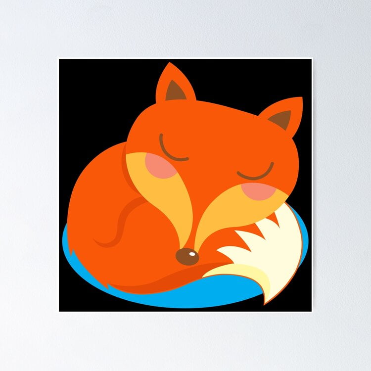 Poster Shhh... Fox Is Sleeping. Poster - No Framed, Vintage Wall Art ...