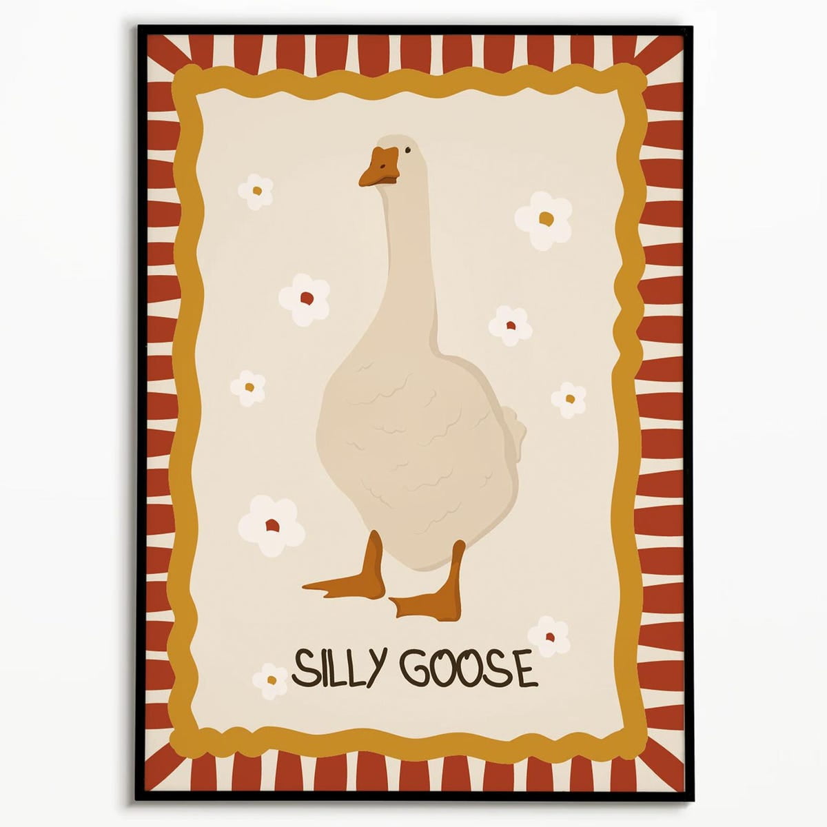 Poster Silly Goose Print, Quirky Wall Art, Goose-Themed Art Print, Kids ...