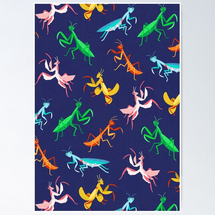 Poster A Simple Assortment Of Praying Mantises - Plum Poster - No ...