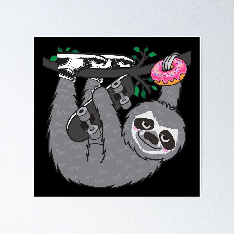 Poster Skater Donut Rain Poster - No Framed, Vintage Wall Art, Hot ...