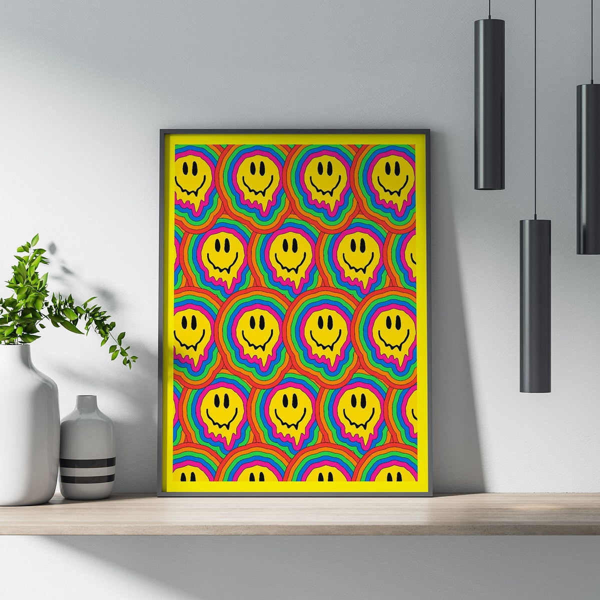 Poster Smileys Poster, Wall Art, Poster Print, Wall Decor, Smileys, Emoticons, Yellow ...