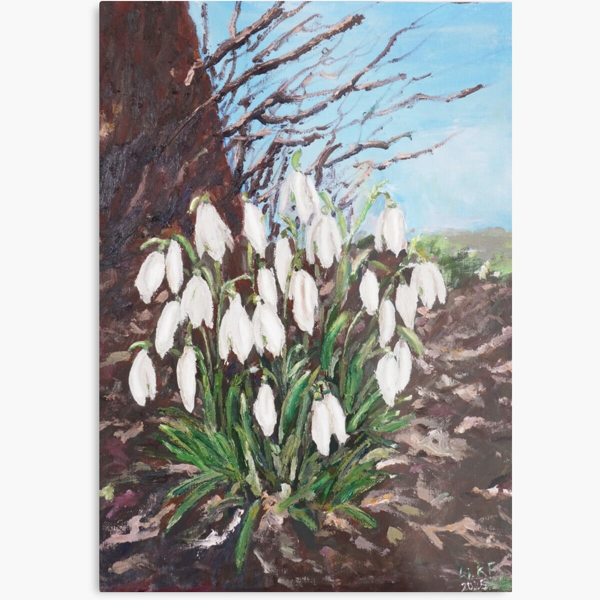 Poster Snowdrops Under A Tree Oil Poster No Framed, 8x12 - Walmart.com
