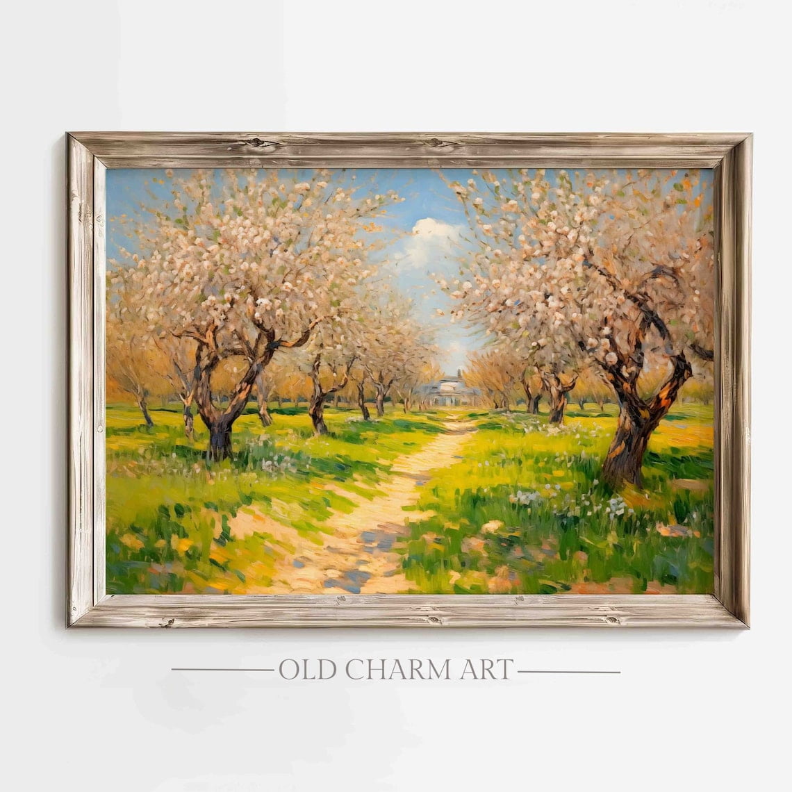 Poster Spring Garden Vintage, Spring Landscape Art Poster, Country Wall ...