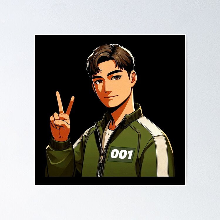 Poster Squid Game 2 Player 001 Handsome Hwang In-Ho Poster - No Framed ...