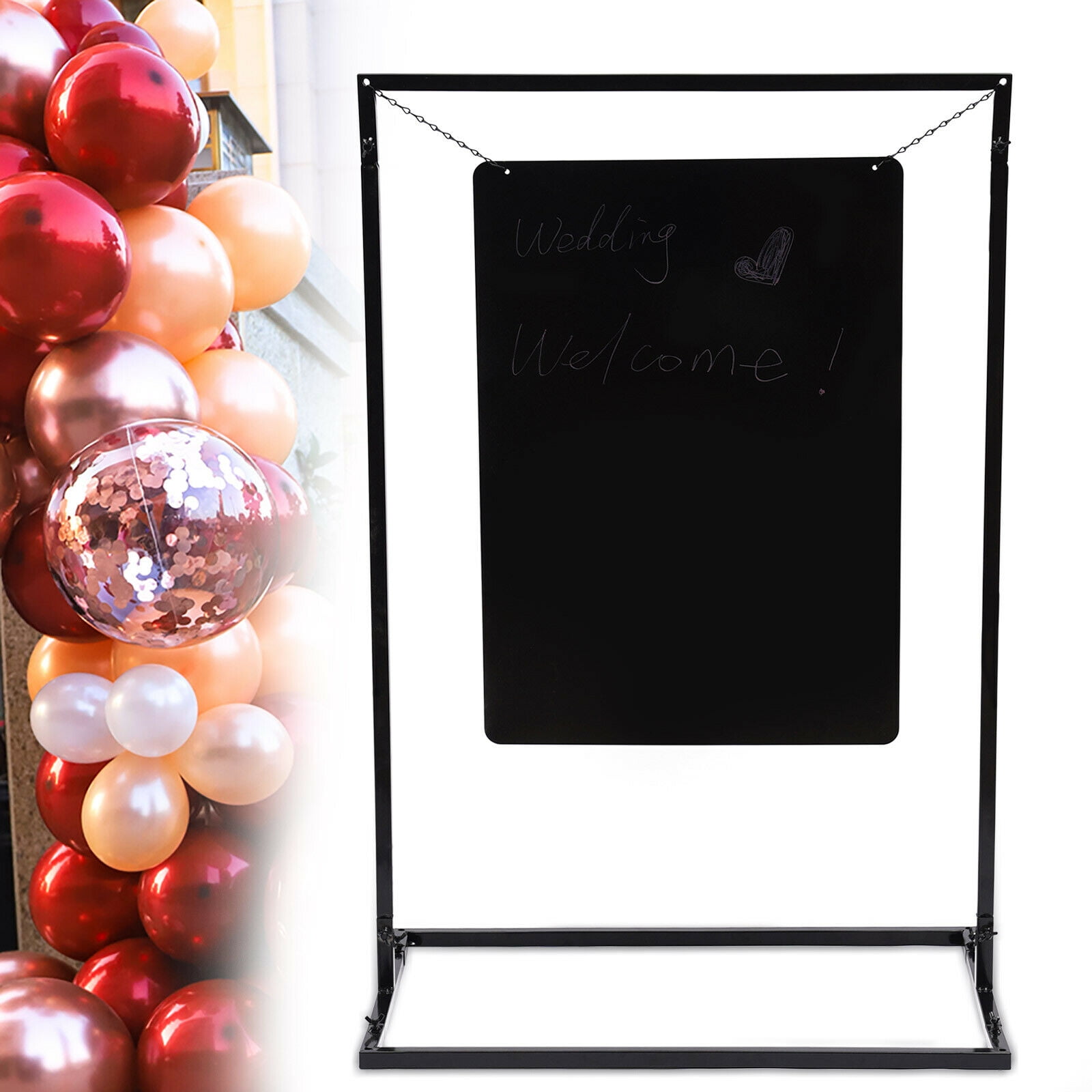 Black Metal Wedding Welcome Sign Arch Stand Poster Stand for Venue ...