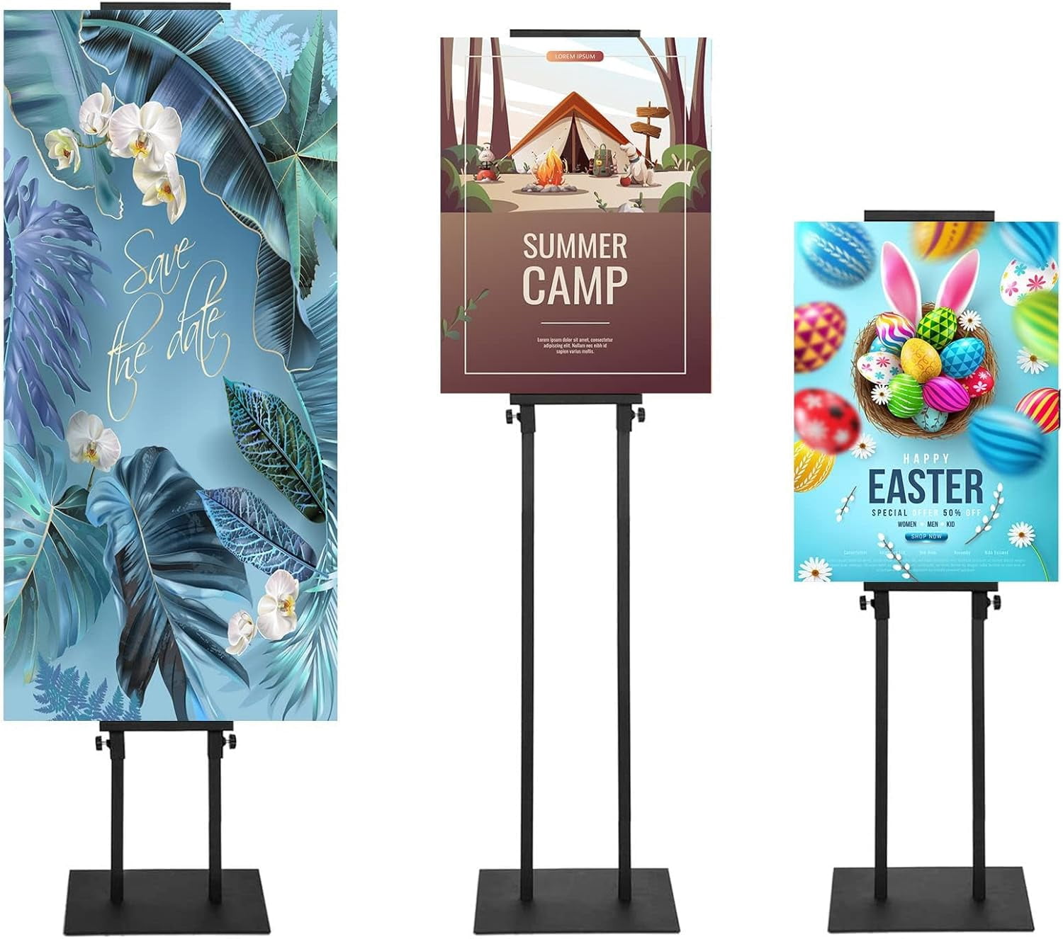 Poster Stand for Display, Pedestal Sign Stand, Double Banner Stand with ...