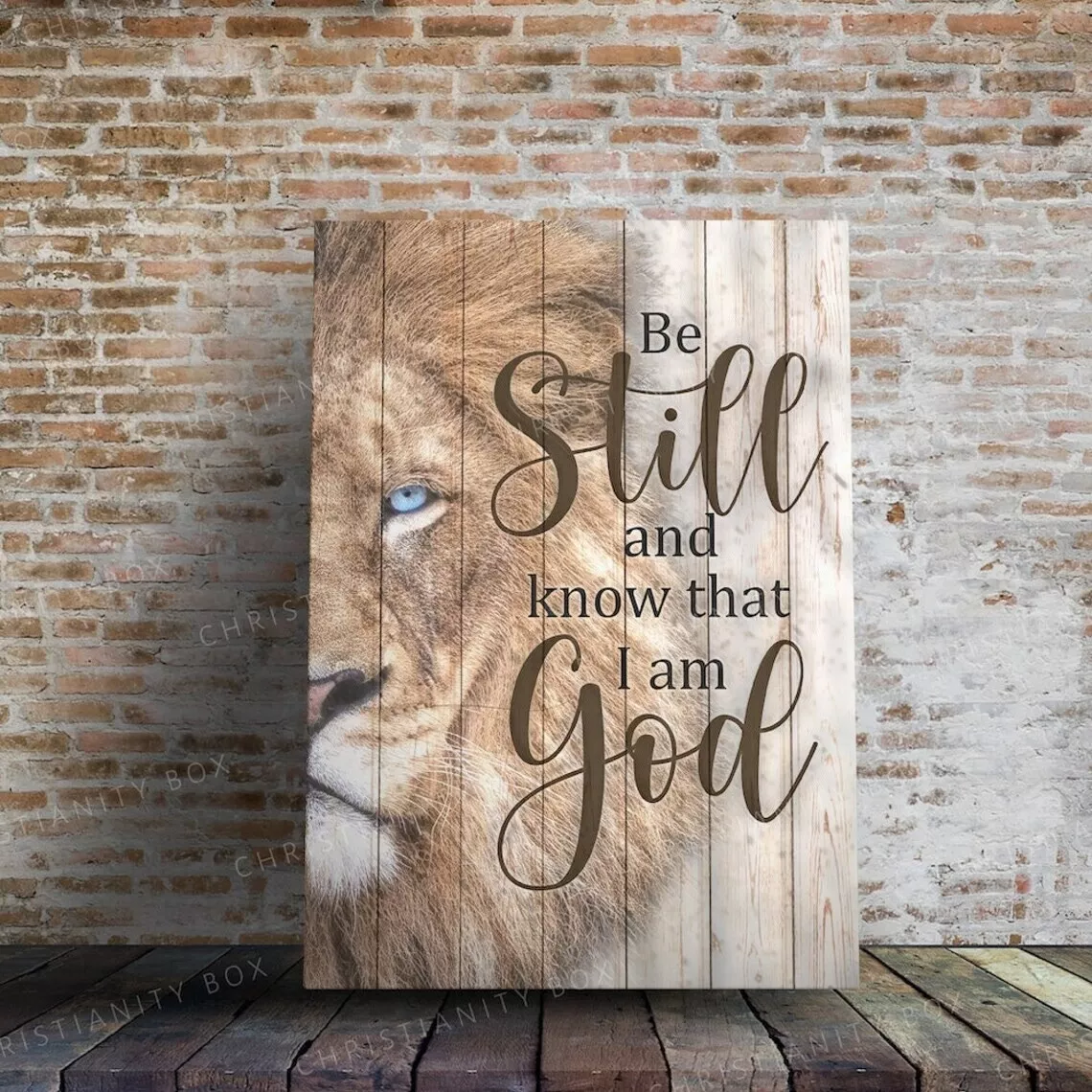 Poster Be Still And Know That I Am God, Lion Jesus - Christian Wall Art ...