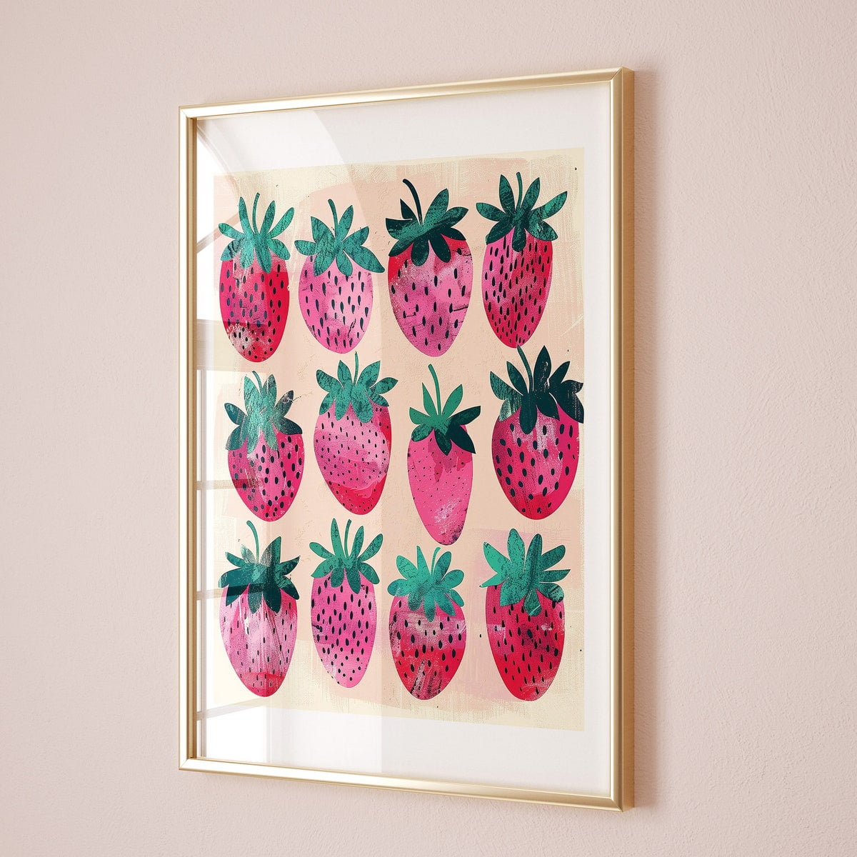 Poster Strawberry Print, Strawberry Wall Art, Trendy Kitchen Prints ...