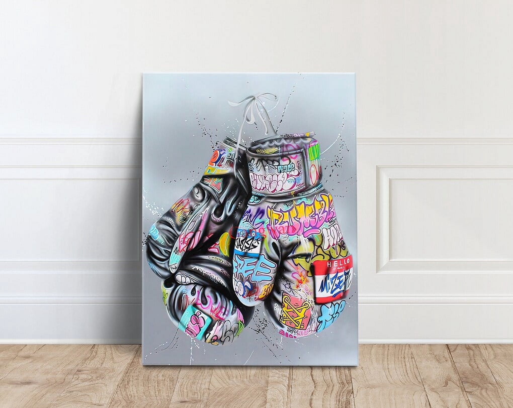 Poster Street Graffiti Boxing Gloves Wall Art Print Painting Banksy ...