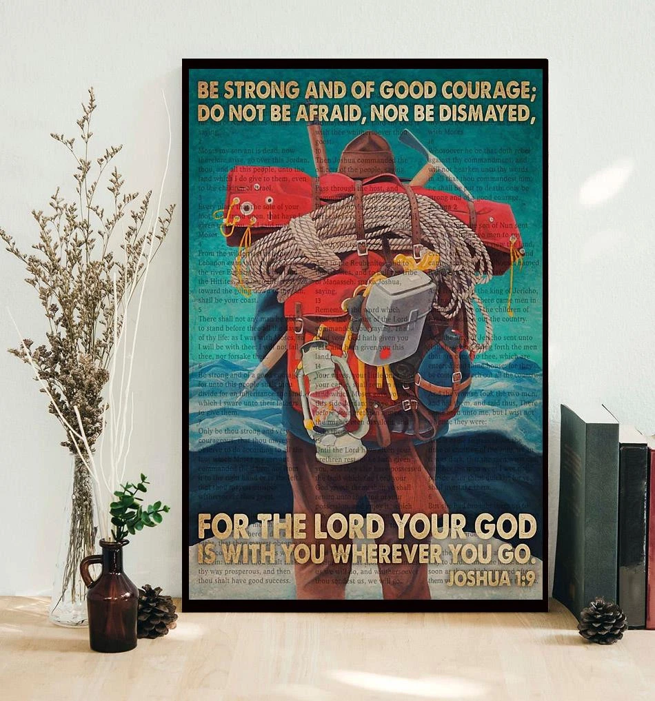 Poster Be Strong And Of Good Courage Bible And Hiking- UNFRAMED Poster ...