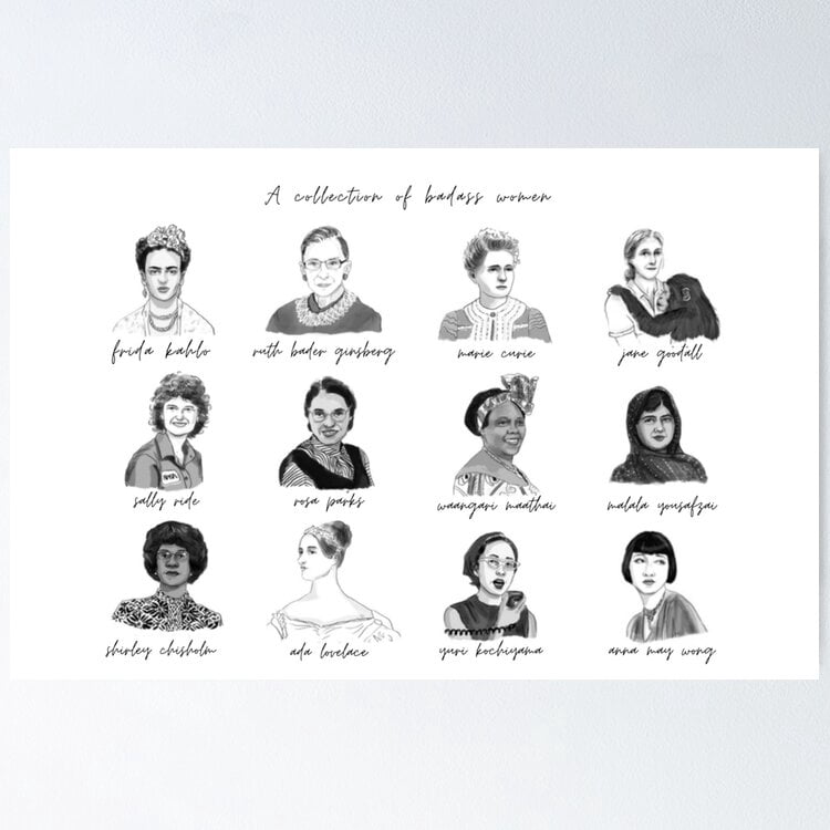 Poster Strong Powerful Women Rolemodels - A Collection - Unframed ...