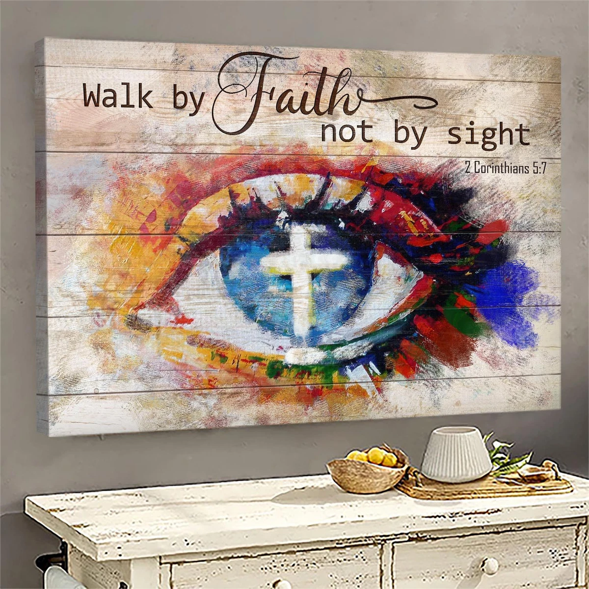 Poster Stunning Eyes - Walk By Faith Not By Sight Jesus Landscapepri ...
