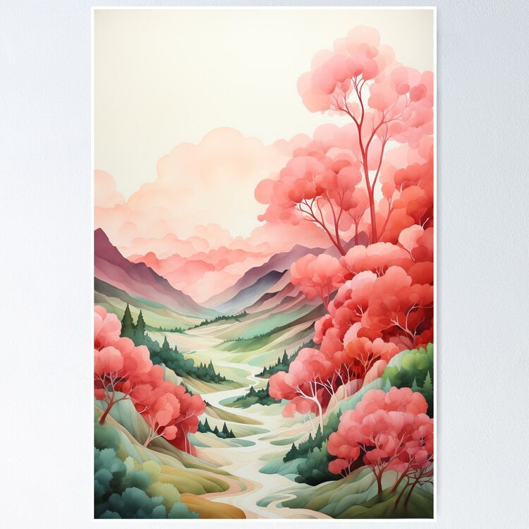 Poster Summer Field Landscape | Original Art | Home Decor - Unframed ...