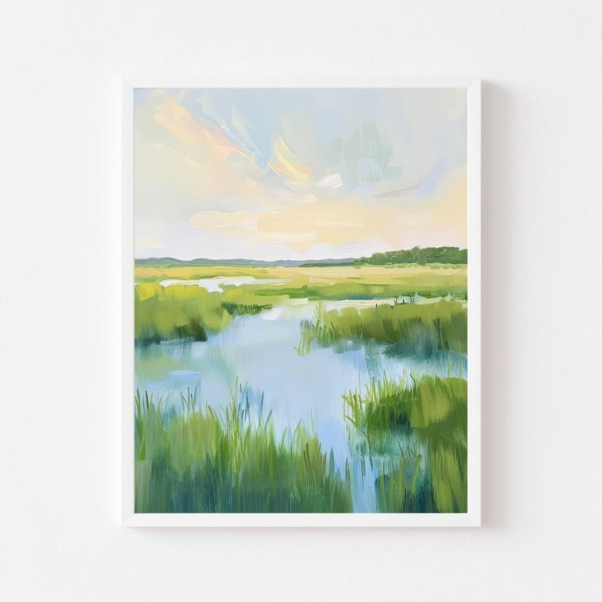 Poster Summer Marsh Landscape Painting | Carolina Lowcountry Wall Art ...
