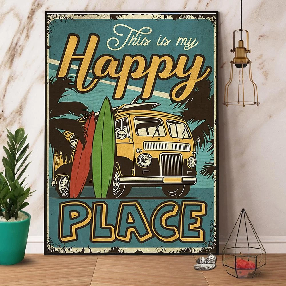 Poster Surfing This Is My Happy Place Paper Matte Wall Art Decor Wall ...