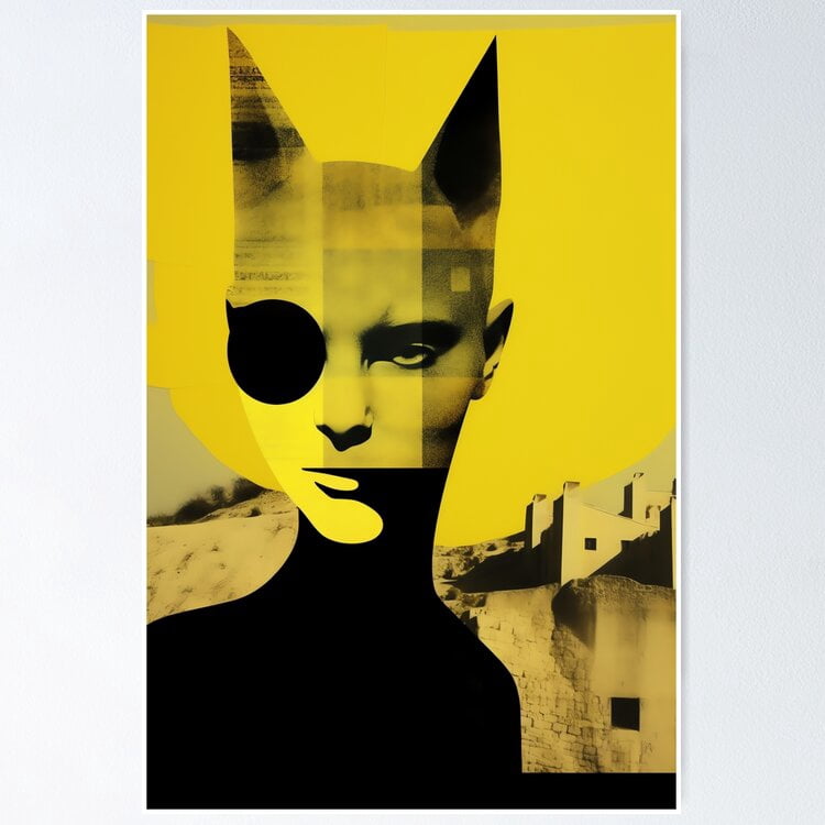 Poster Surreal Vision: The Yellow Echo | Yellow Devil | Yellow Collage ...