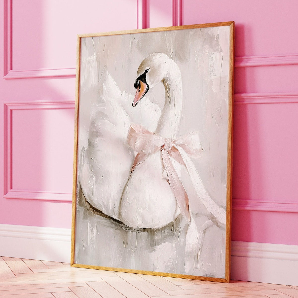 Poster Swan With Pink Bow Nursery Decor, Grandmillenial Prints Grandma ...