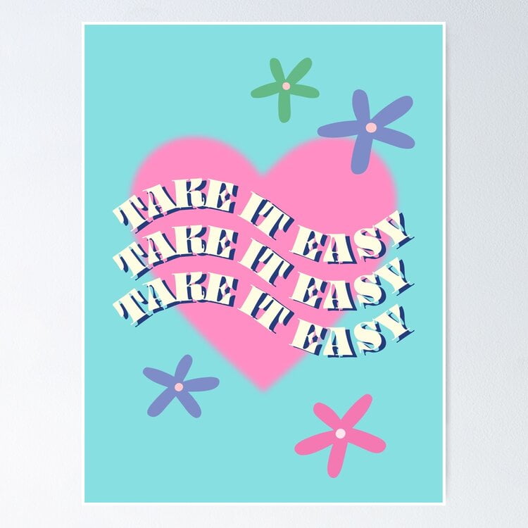 Poster Take it easy, aesthetic, Groovy art, Inspiration, Preppy room ...