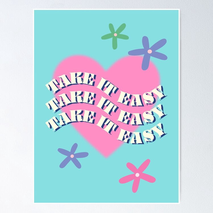 Poster Take it easy, aesthetic, Groovy art, Inspiration, Preppy room ...