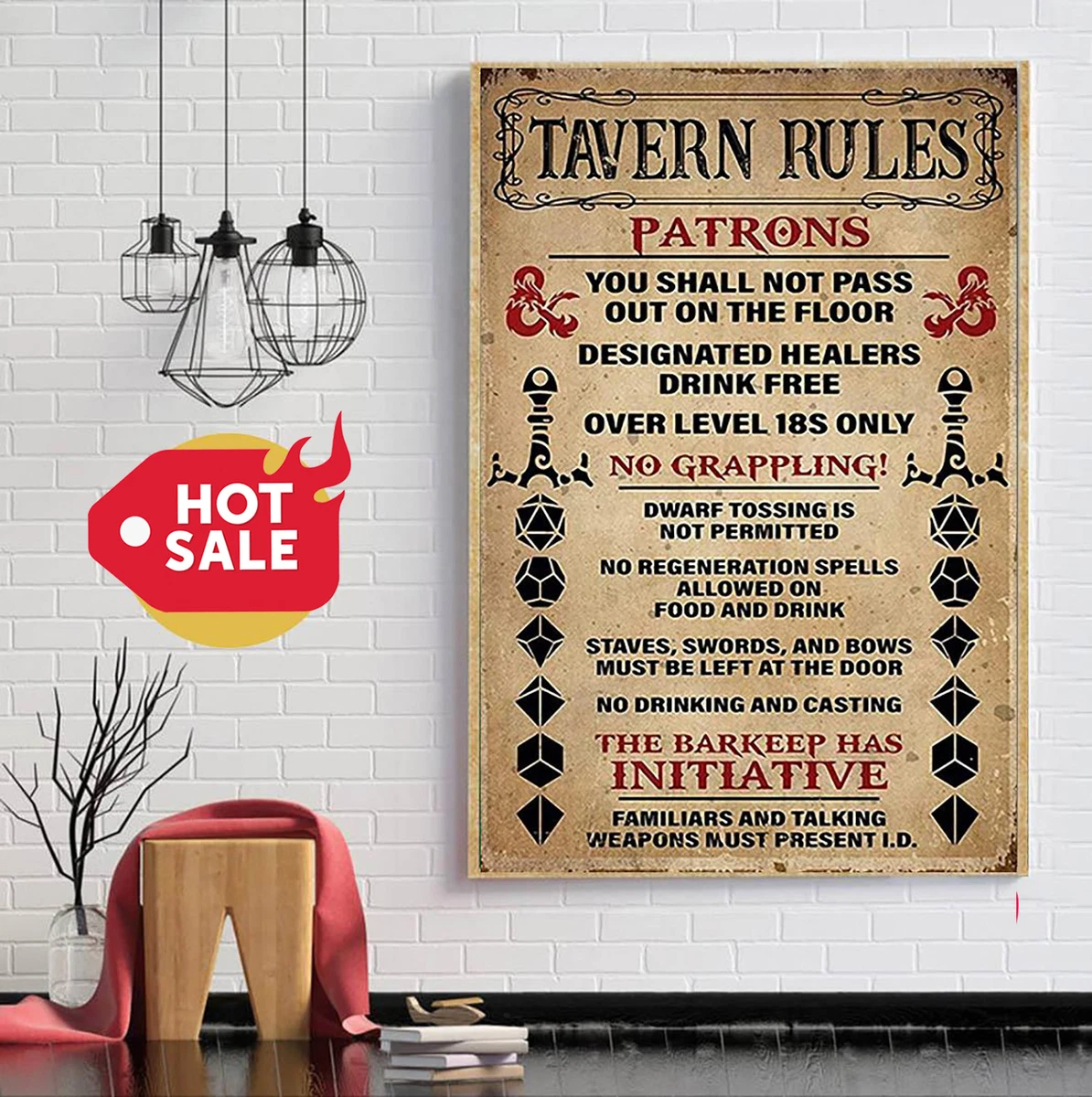 Poster Tavern Rules Patrons Wall Art, Unframed Prints For Home Or ...