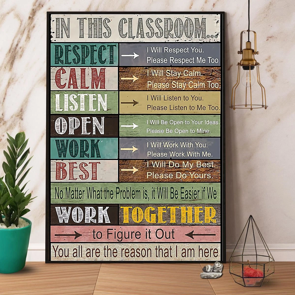 Poster Teacher In This Classroom Respect Calm Listen And Open Paper No ...