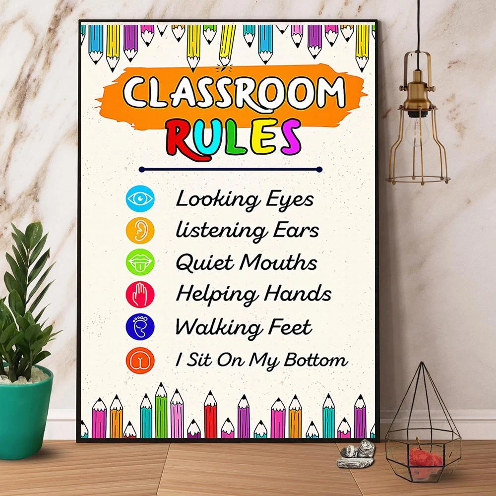 Poster Teacher Classroom Rules Pencil Paper No Frame Matte Wall Art ...