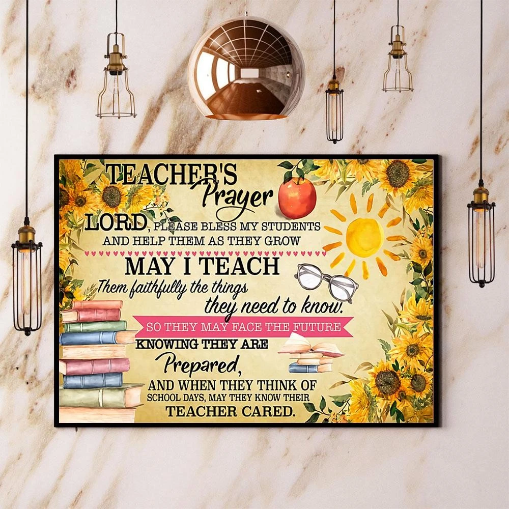 Poster Teacher'S Prayer Lord Please Bless My Students Paper Matte Wal ...