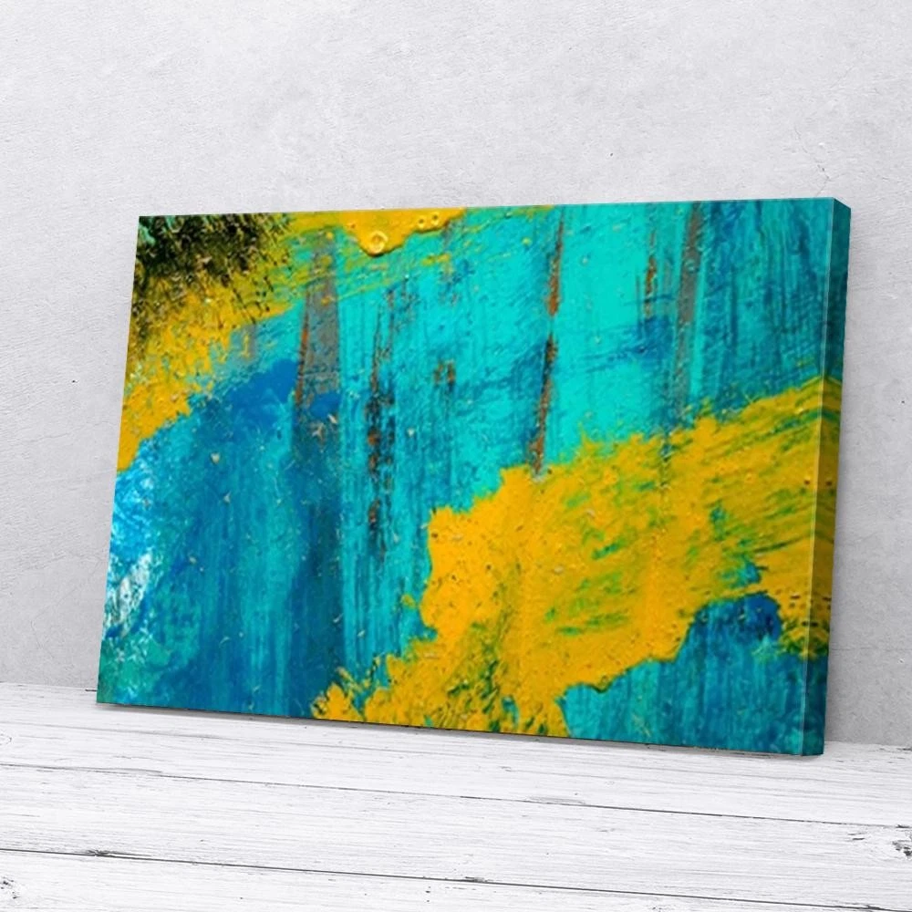 Poster Teal Mustard Yellow Blue Color- UNFRAMED Poster Prints, Wall Art ...