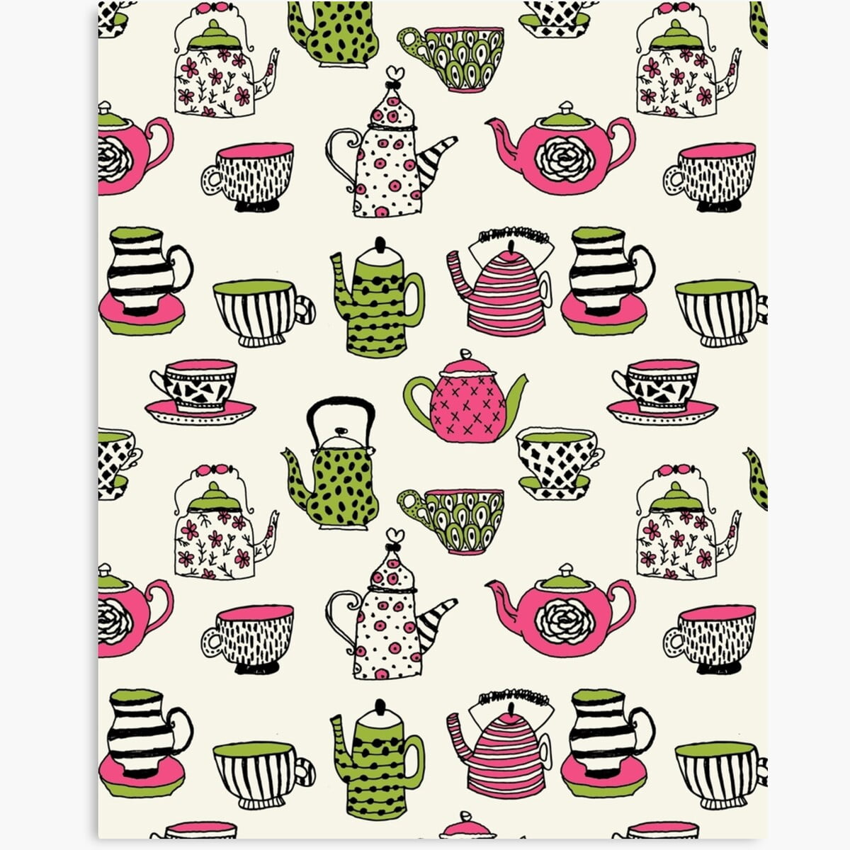 Poster Teapot Teatime British Tea Party Tea Kettle Andrea Lauren - No ...