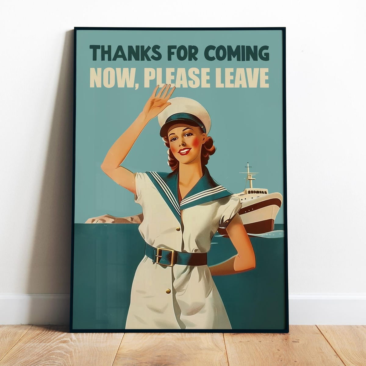 Poster Thanks For Coming Poster Printable Hallway Wall Art Funny Retro ...