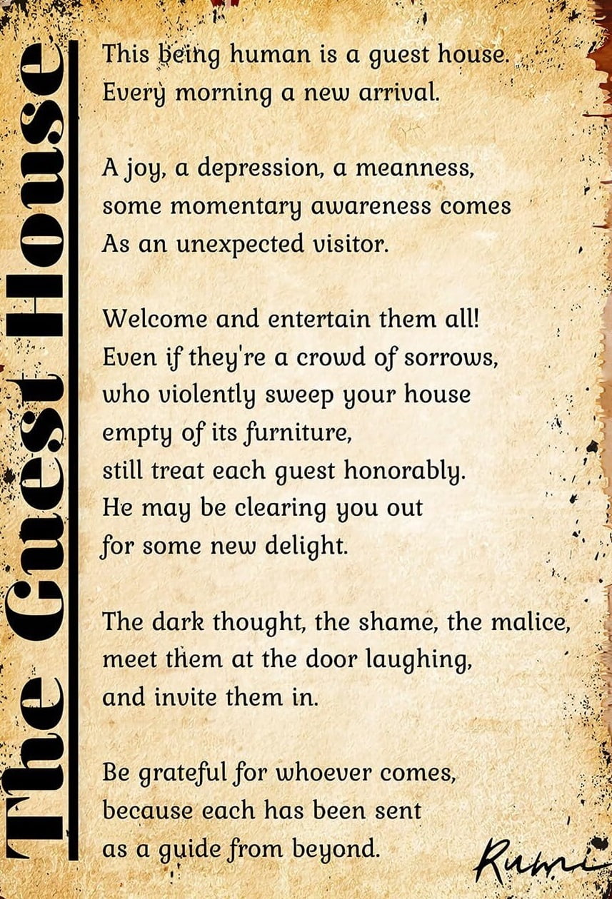 Poster The Guest House Poem Wall Art Prints Poster Pictures Vertical ...