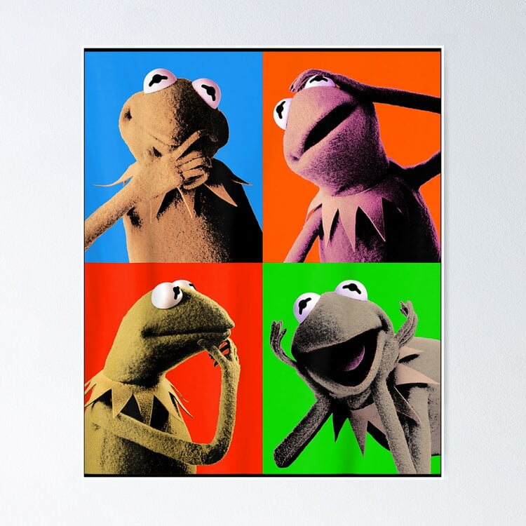 Poster The Muppets Kermit The Frog Pop Art - No Framed, Vintage Wall ...