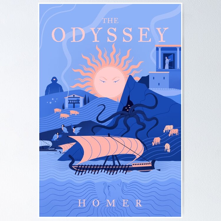 Poster The Odyssey - No Framed, Vintage Wall Art, Trendy Retro Print ...