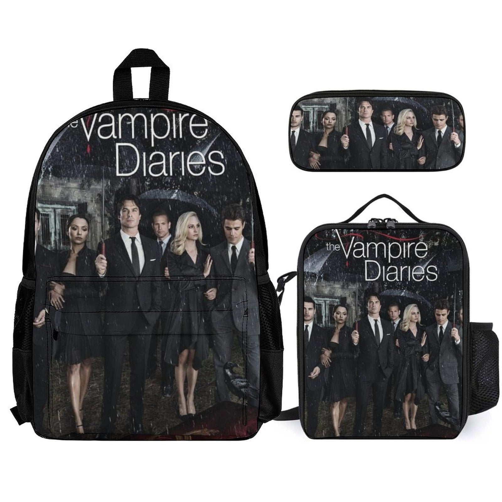 Poster The Vampire Diaries Backpack With Lunch Bag Pencil Case Pen Bag ...