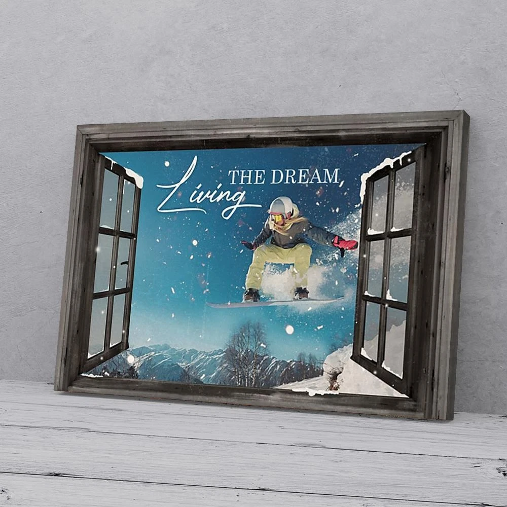Poster Theream Living Snowboarding Window View- UNFRAMED Poster Prints ...