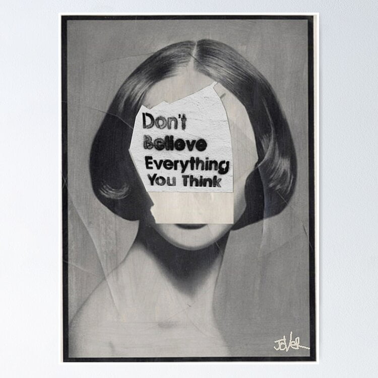 Poster Thinker - No Framed, Vintage Wall Art, Trendy Retro Print ...
