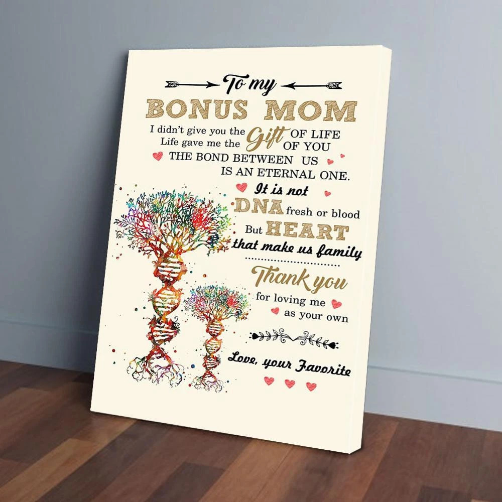 Poster To My Bonus Mom Tree- UNFRAMED Poster Prints, Wall Art For Home ...