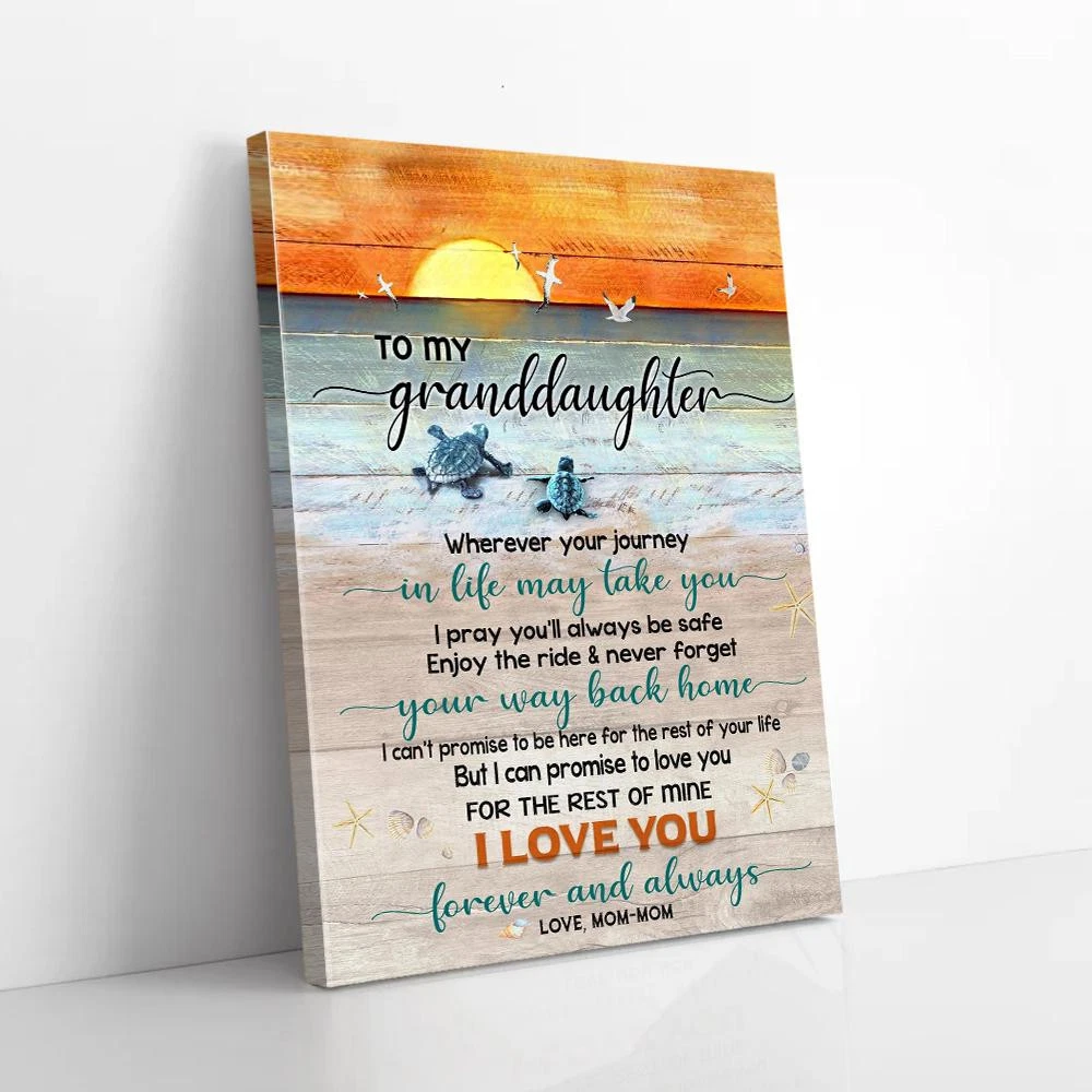 Poster To My Granddaughter Mommom Turtle, Wall Art, Unframed Prints For ...