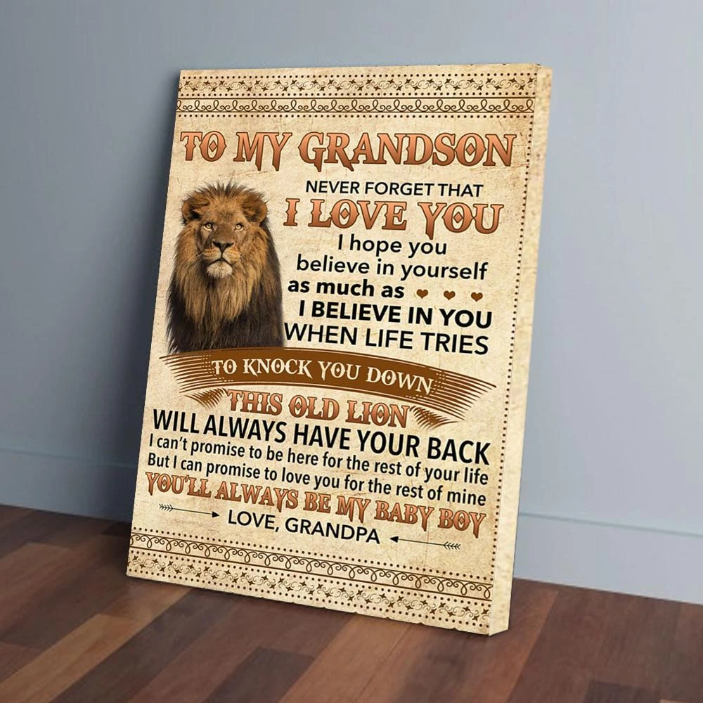 Poster To My Grandson Lion Grandpa, Wall Art, Unframed Prints For Home ...