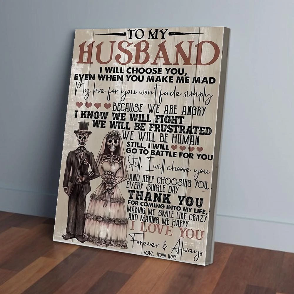 Poster To My Husband Wife Skeleton Love, Wall Art Wall Art, Unframed ...