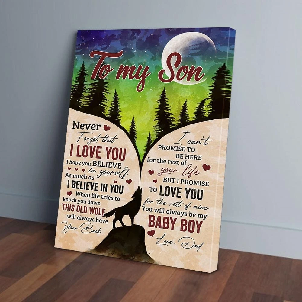 Poster To My Son I Hope You Believe In Yourself Dad Wolf, Wall Art ...