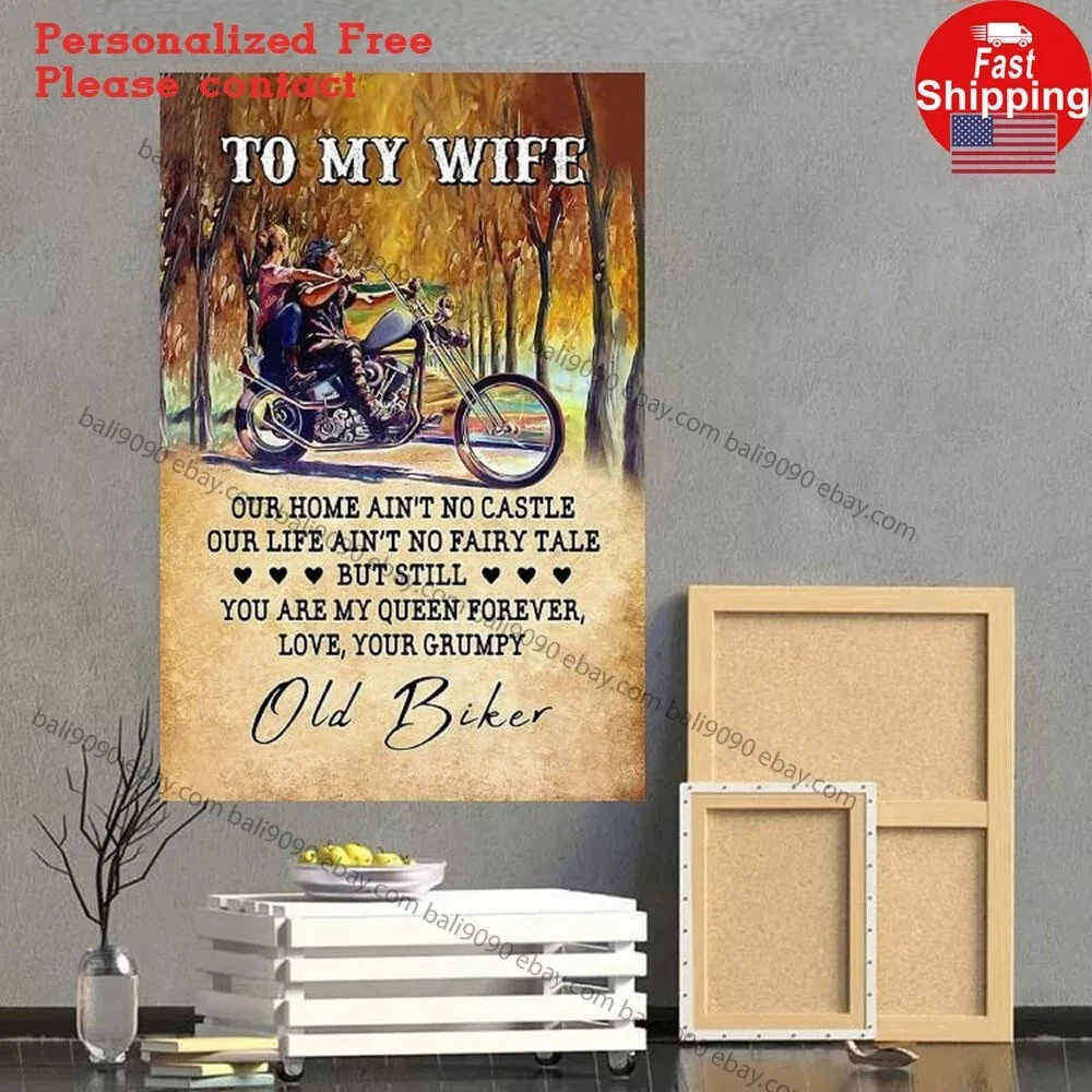 Poster To My Wife You Are My Queen Forever Old Biker, Wall Art ...