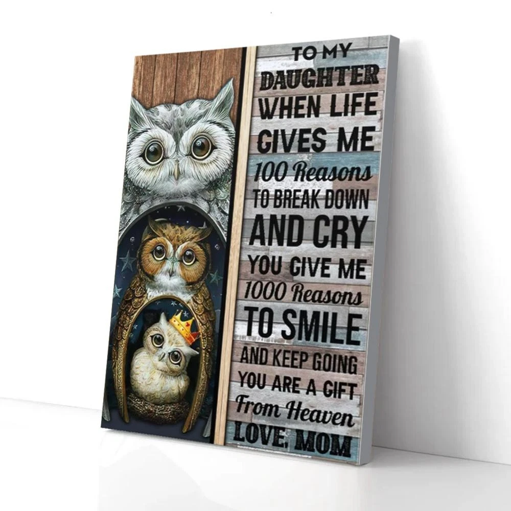 Poster To Myaughter Mom Owl- UNFRAMED Poster Prints, Wall Art For Home ...