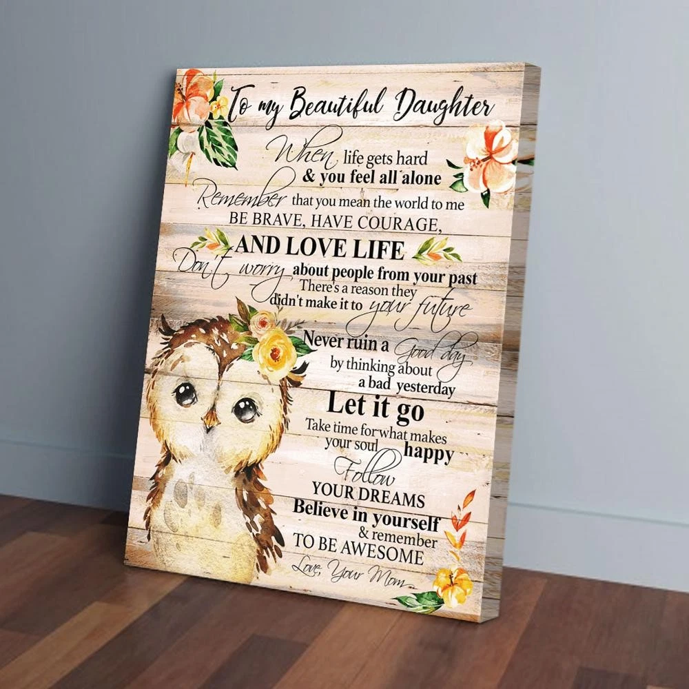 Poster To Myaughter Mom Owl- UNFRAMED Poster Prints, Wall Art For Home ...